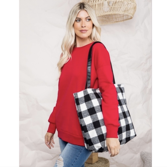 Styline | Bags | Last Onexl Black Buffalo Plaid Tote | Poshmark